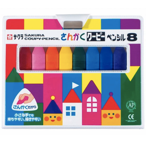 Sakura Cray-Pas "Coupy-Pencil/Crayons" for toddlers 8-colors – Kinoko Kids